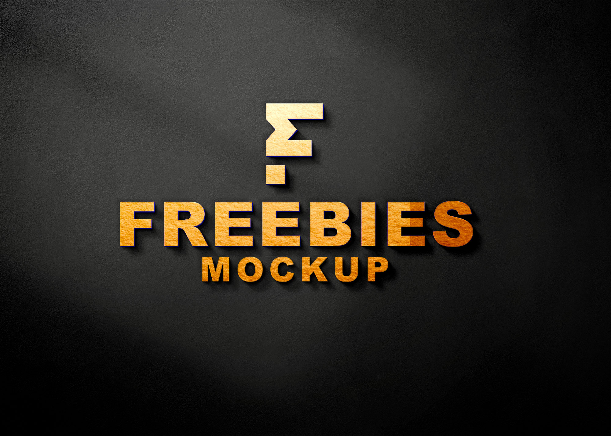 Free: Golden 3D Freebies Logo Mockup - nohat.cc