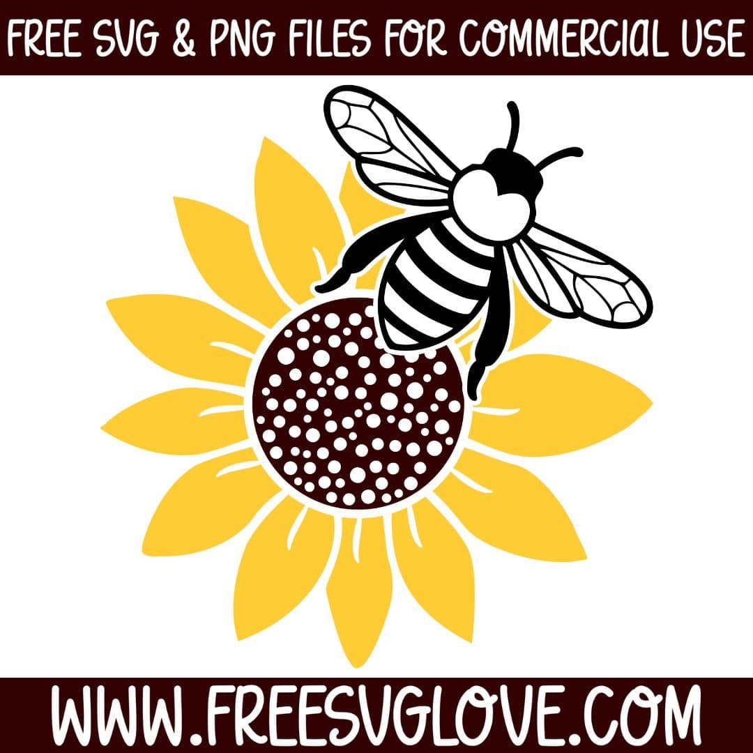 Free: Bee and Sunflower SVG - Free SVG Love - nohat.cc