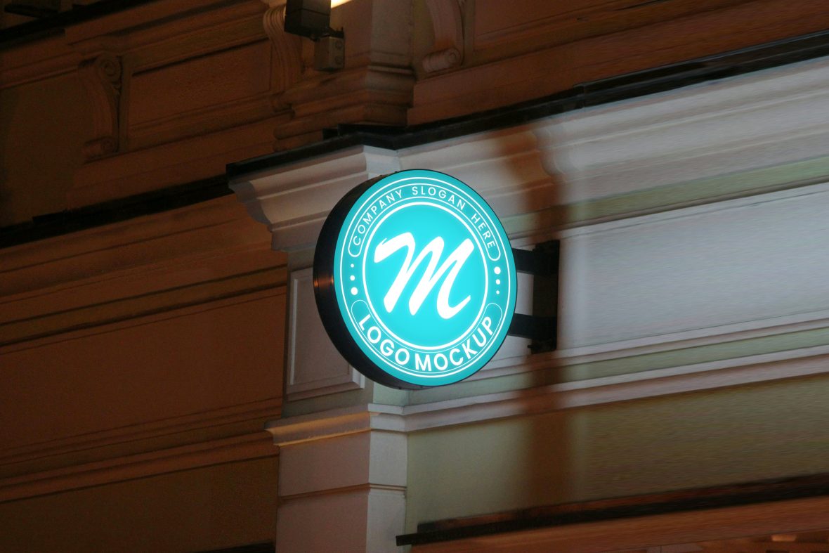 Free: Lighted Signage Logo Mockup – GraphicsFamily - nohat.cc