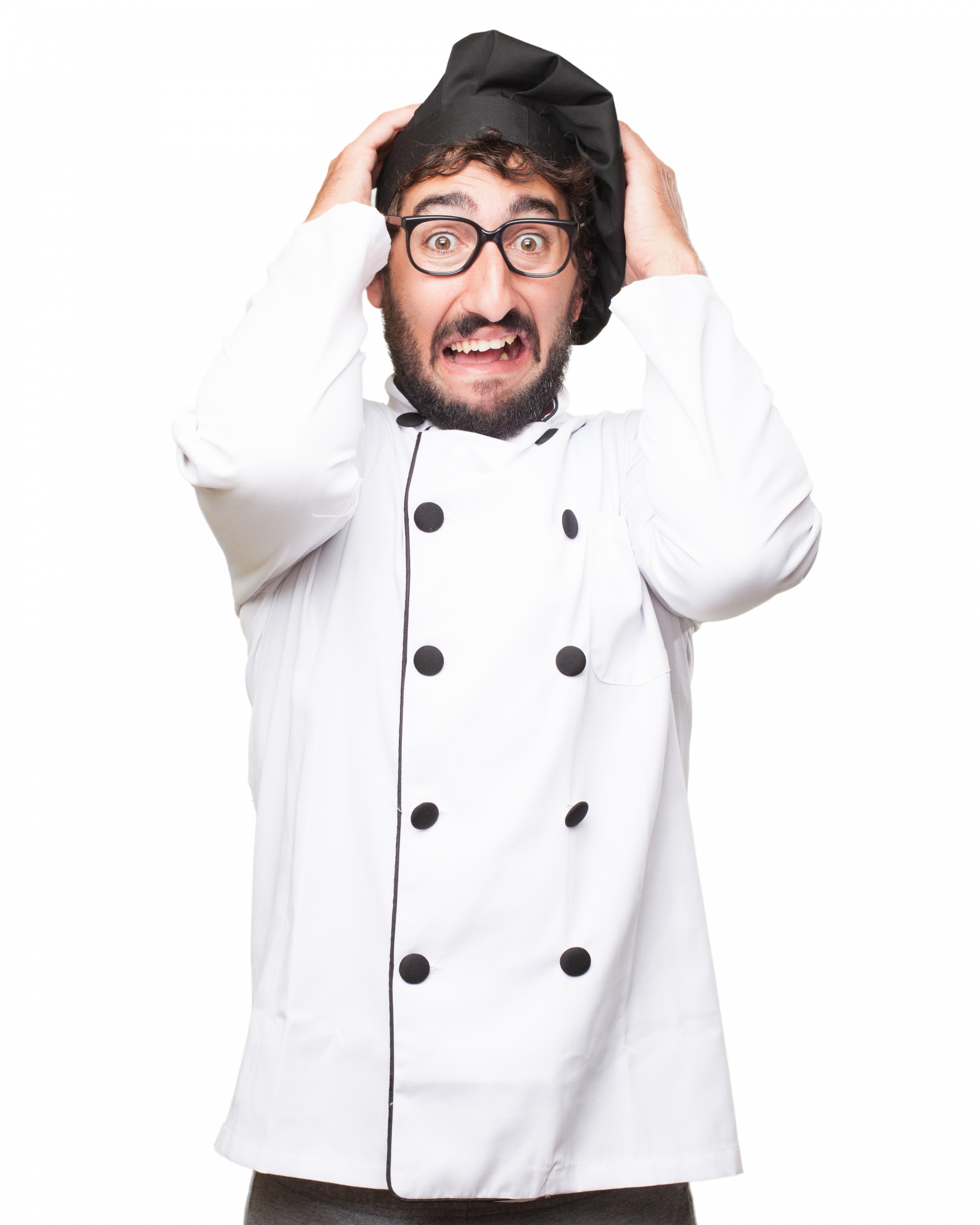Free: Stressed chef wearing uniform - nohat.cc