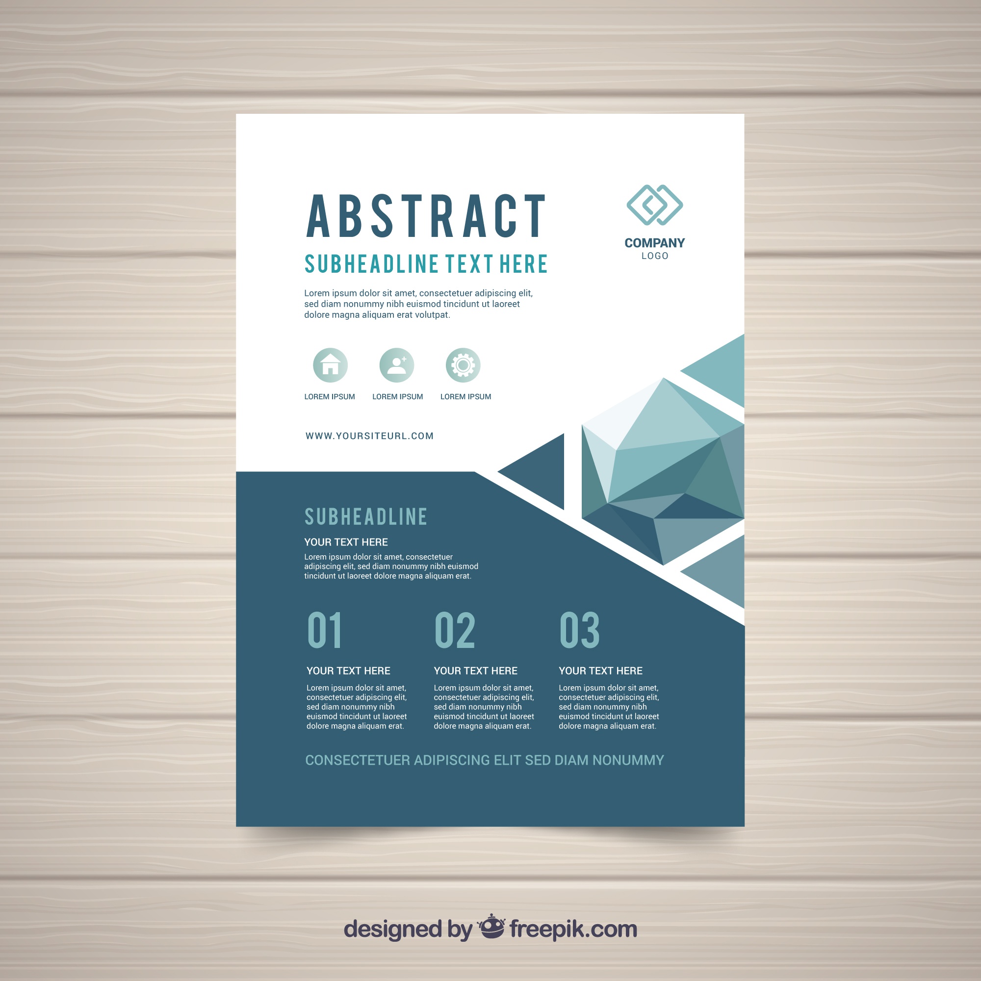Free: Abstract flyer template in flat style - nohat.cc