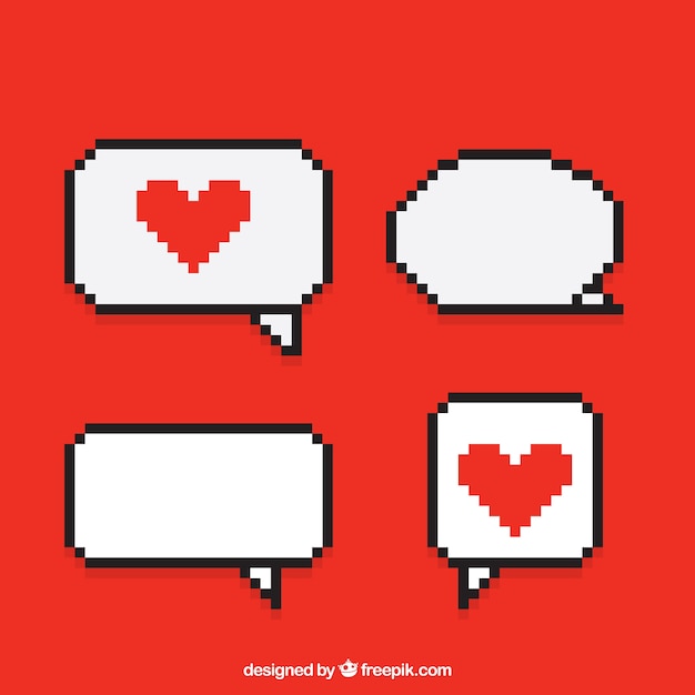 Free: Balloons dialogues with pixelated hearts - nohat.cc