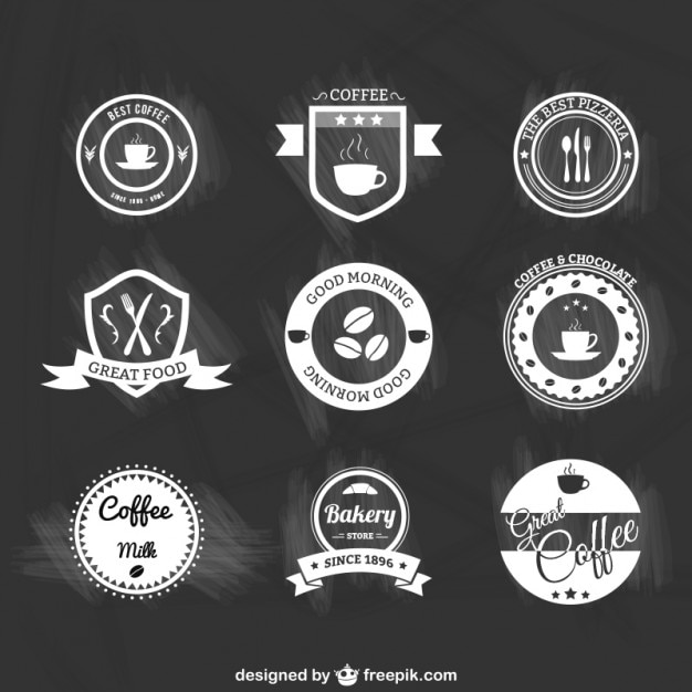 Free: Black and white coffee badges - nohat.cc