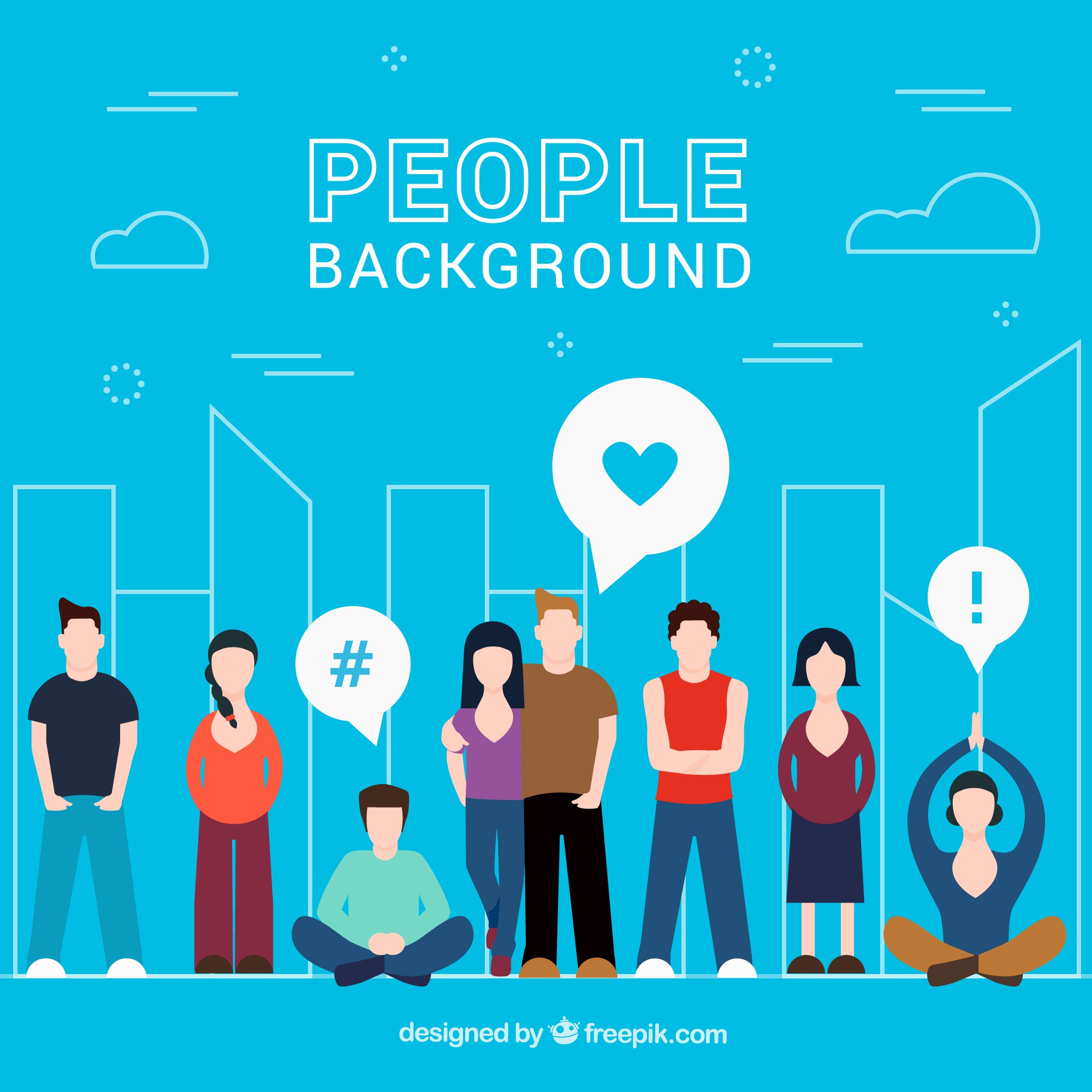 Free: Blue background with people - nohat.cc