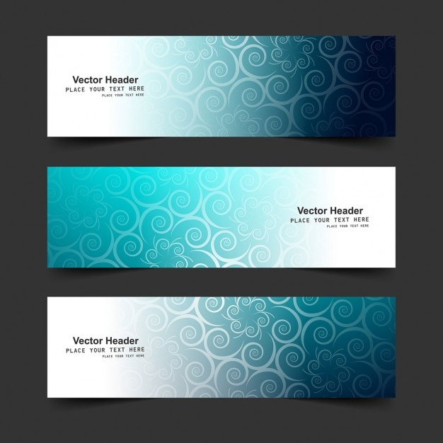 Free: Blue floral banners - nohat.cc