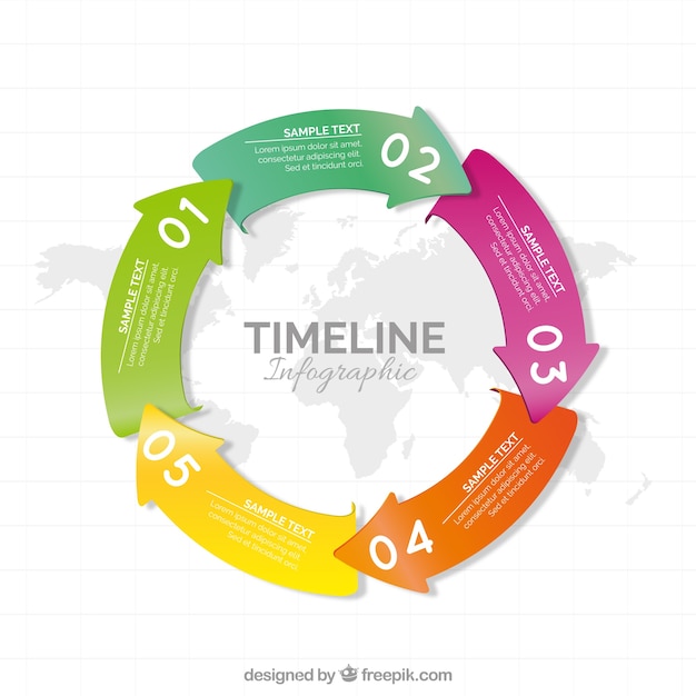Free: Circular timeline with colored arrows - nohat.cc
