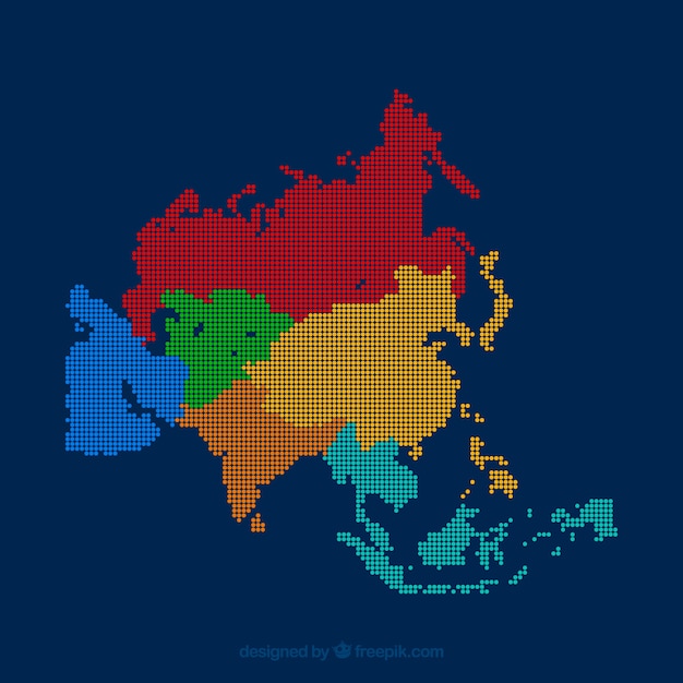 Free: Colorful map of asia - nohat.cc