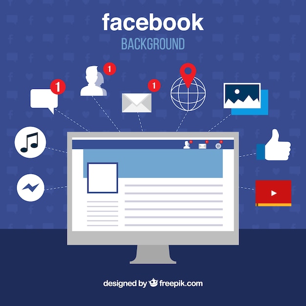 Free: Facebook icons background with flat design - nohat.cc