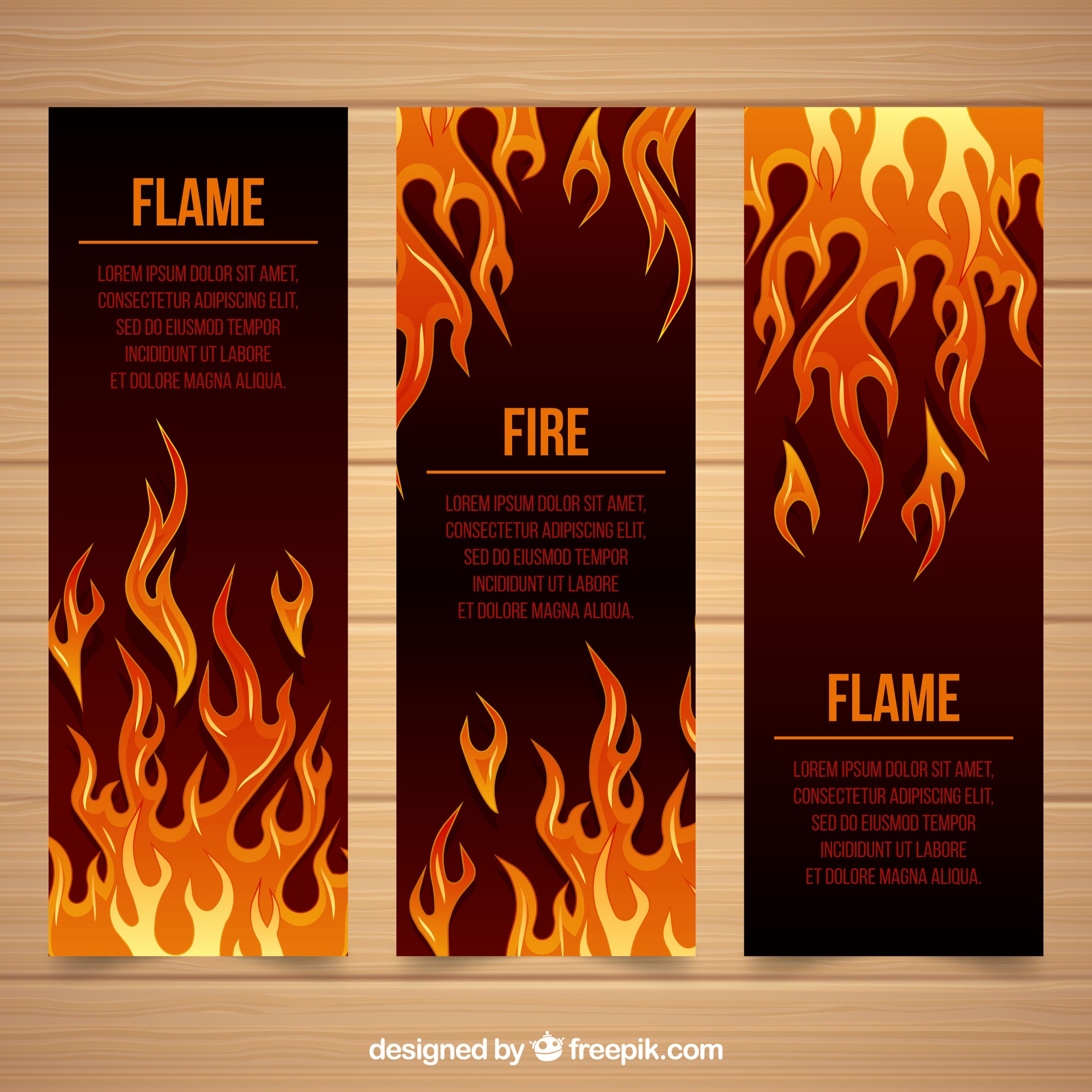 Free: Flat design fire banner - nohat.cc