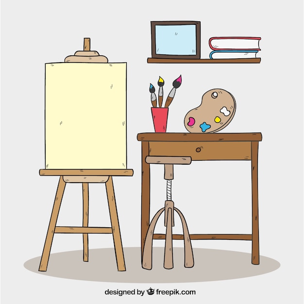 Free: Hand drawn art studio background - nohat.cc
