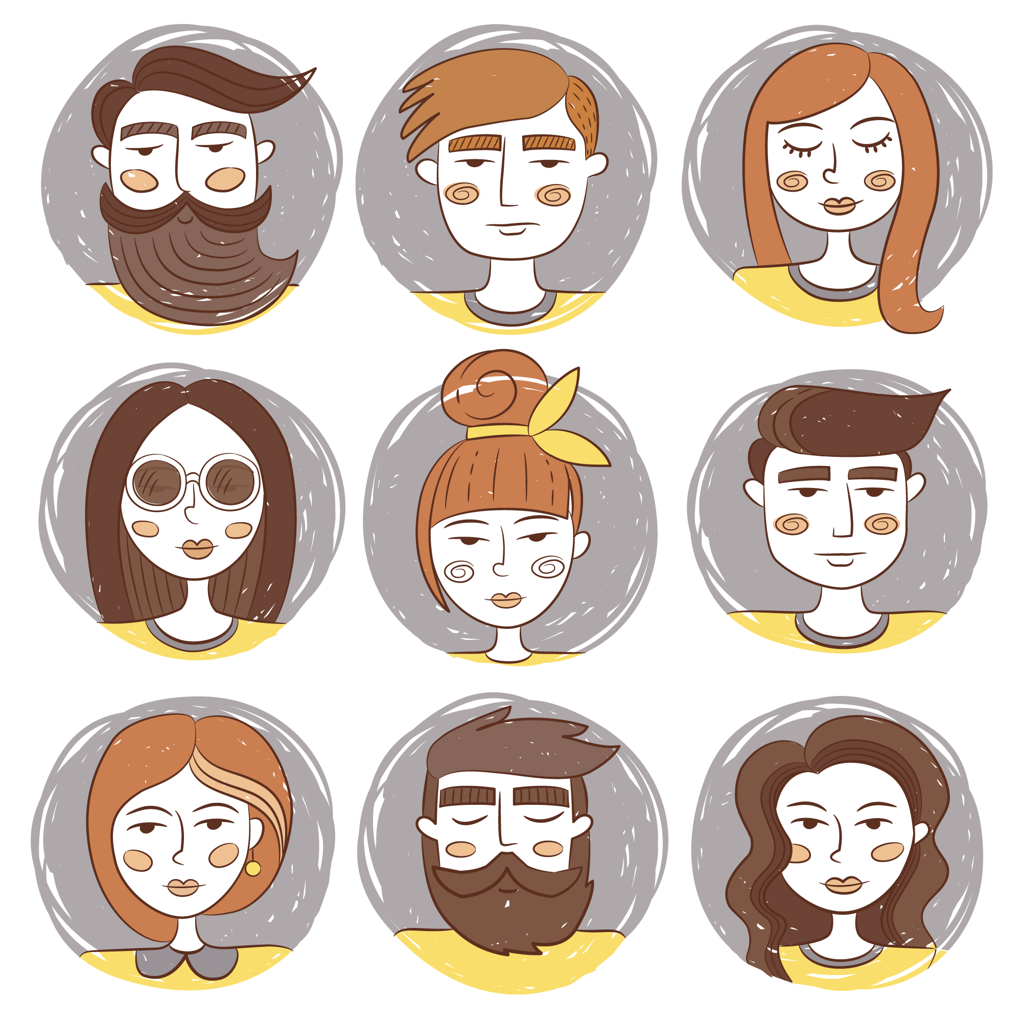 Free: SVG People avatars - nohat.cc