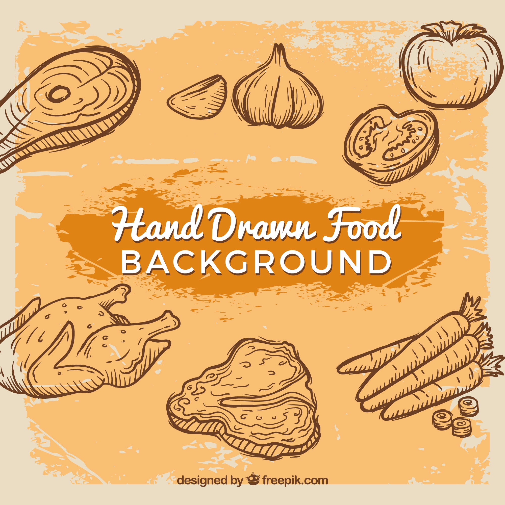 Free: Hand drawn food background - nohat.cc