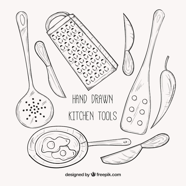 Free: Hand drawn kitchen tools - nohat.cc