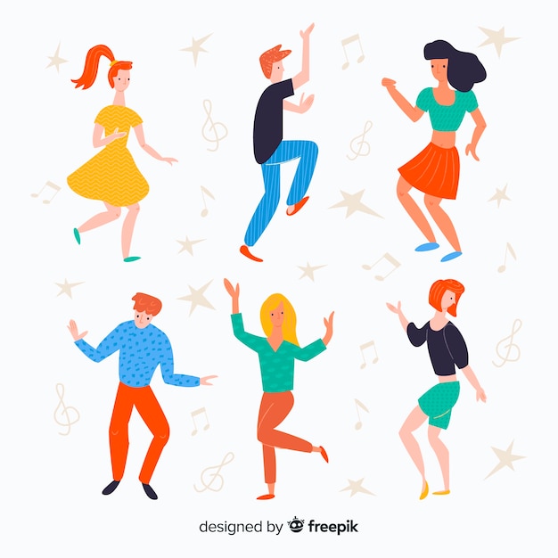Free: Hand drawn people dancing set - nohat.cc