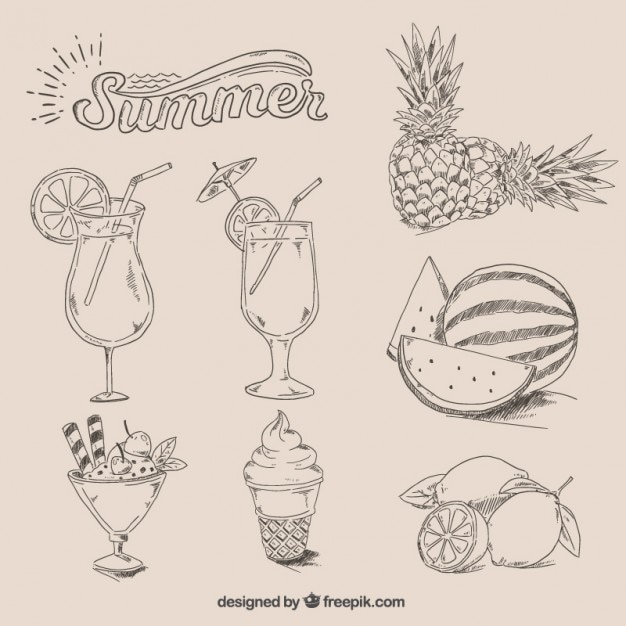Free: Hand drawn summer food - nohat.cc