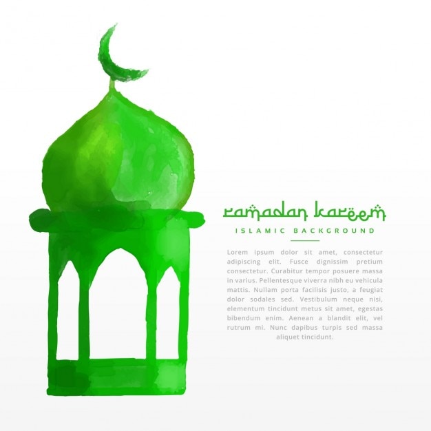 Free: Hand painted green mosque - nohat.cc