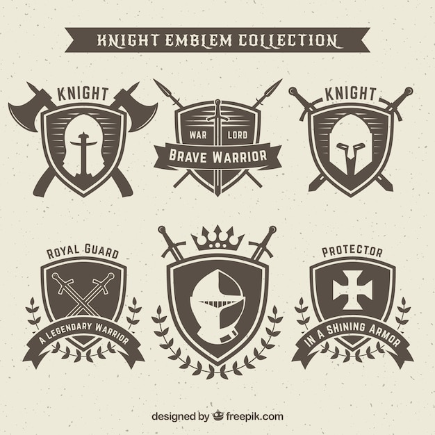 Free: Knight emblem design set - nohat.cc