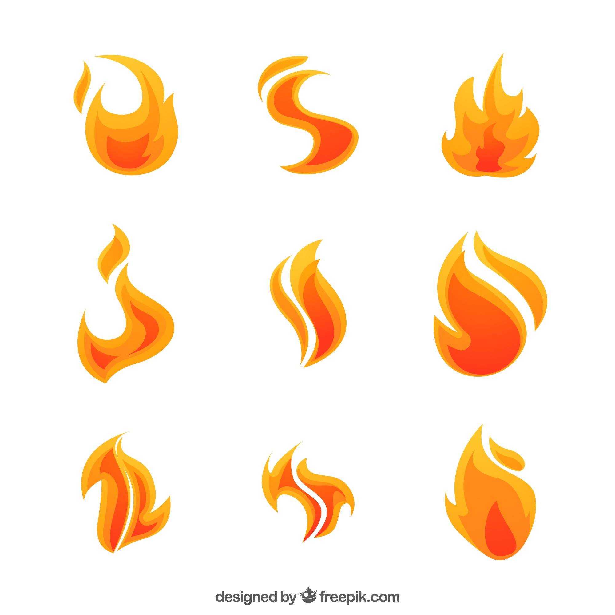 Free: Pack of nine flames with abstract forms - nohat.cc