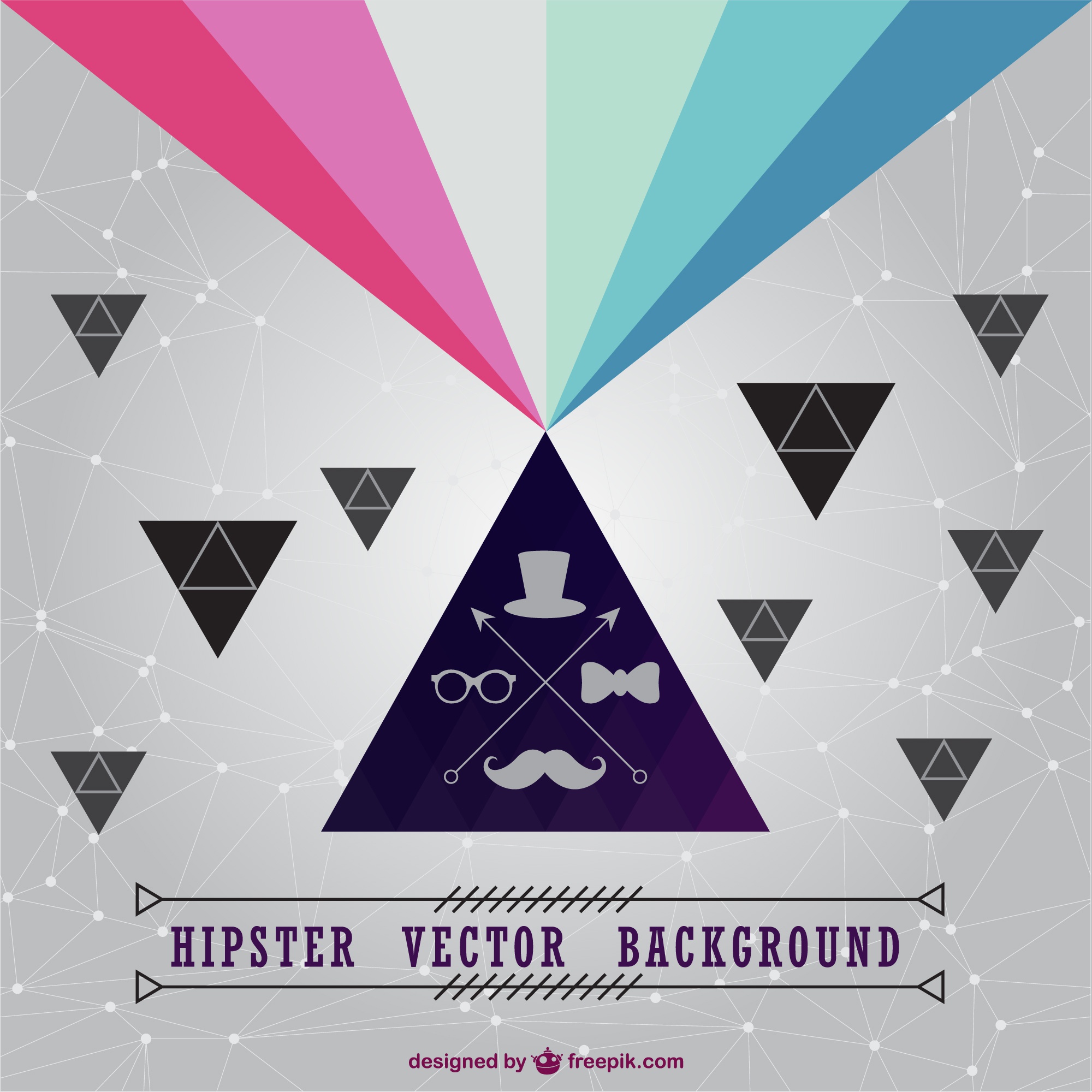 Free: Polygonal rainbow hipster background - nohat.cc