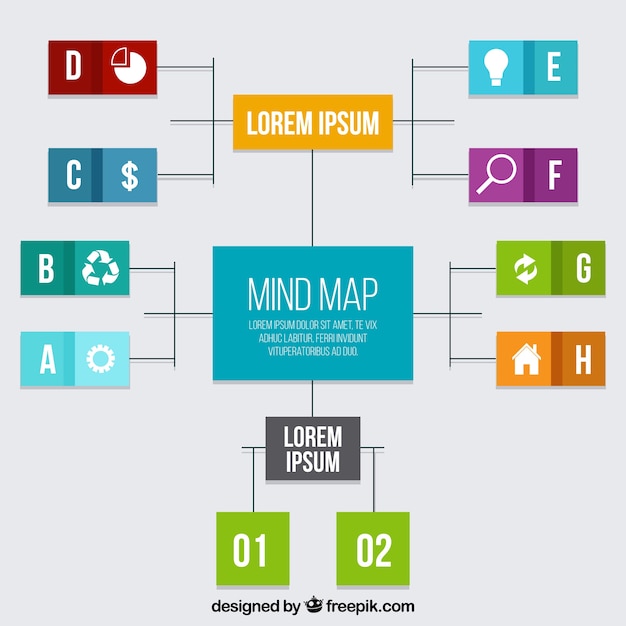 Free: Project diagram template with flat design - nohat.cc