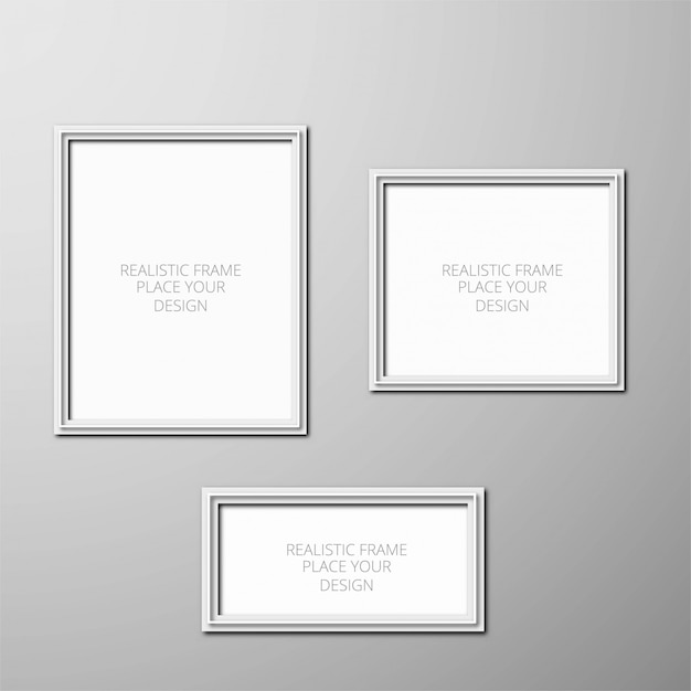 Free: Realistic photo frame template design - nohat.cc