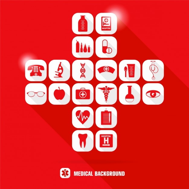 Free: Red medical icon set - nohat.cc