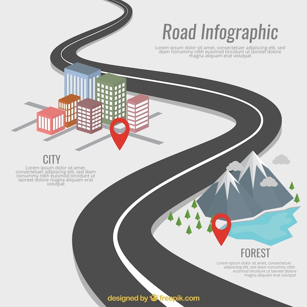 Free: Infographic Road map Vector Map - Business information map - nohat.cc