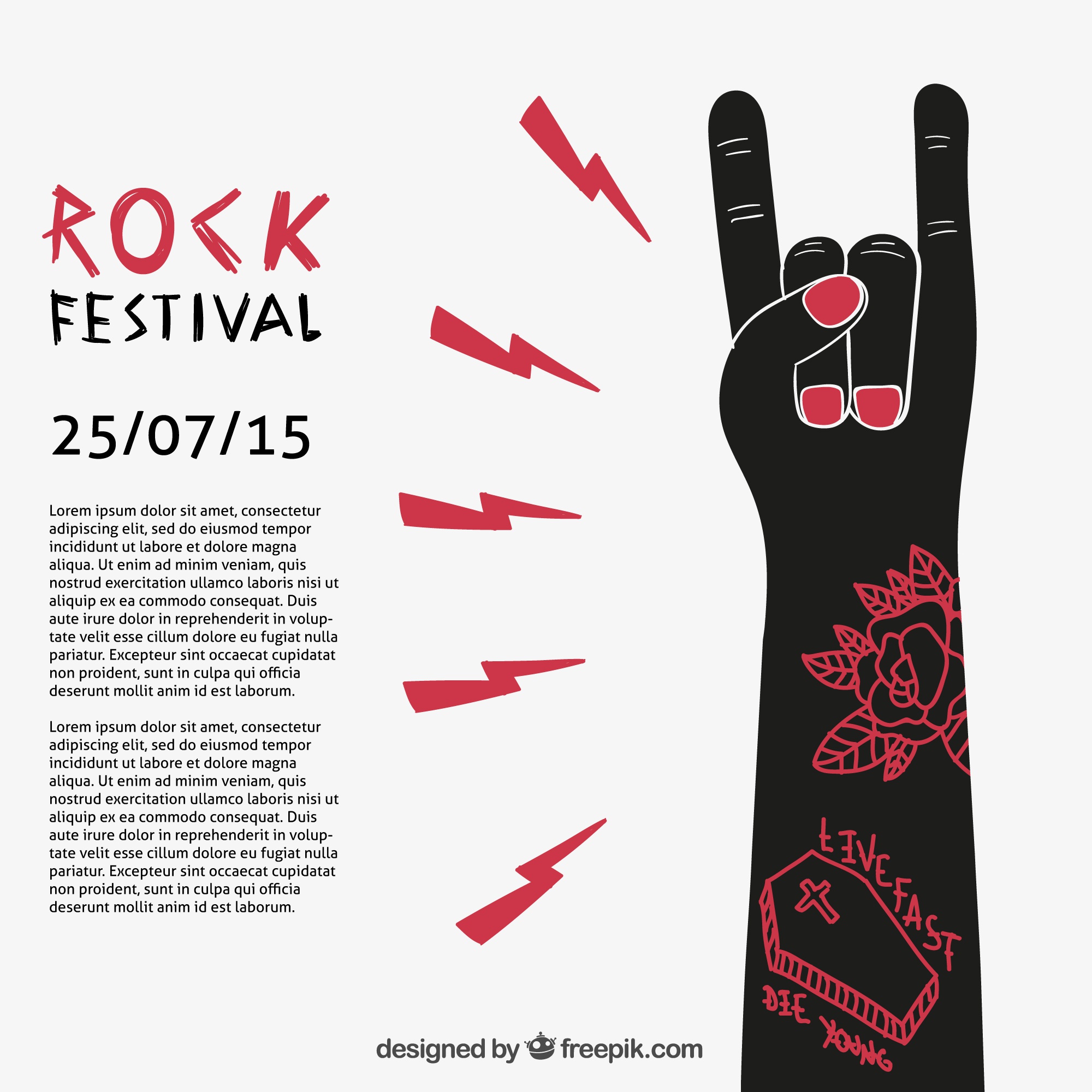 Free: Rock festival poster template - nohat.cc