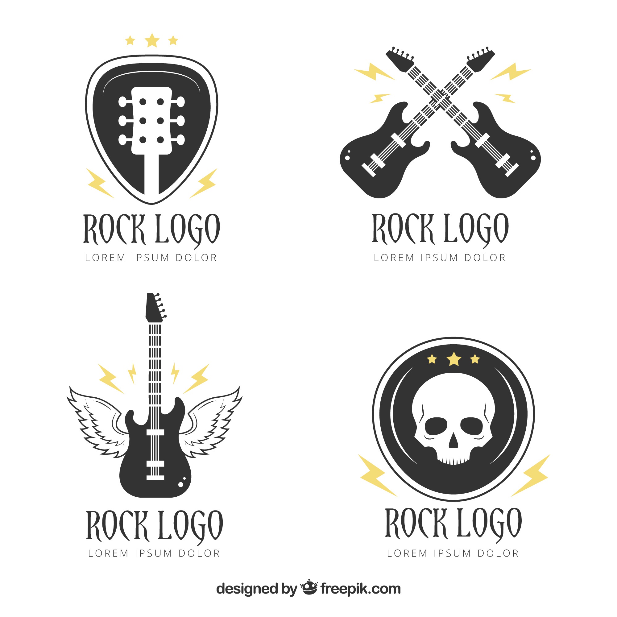 Free: Rock logo collection with flat design - nohat.cc