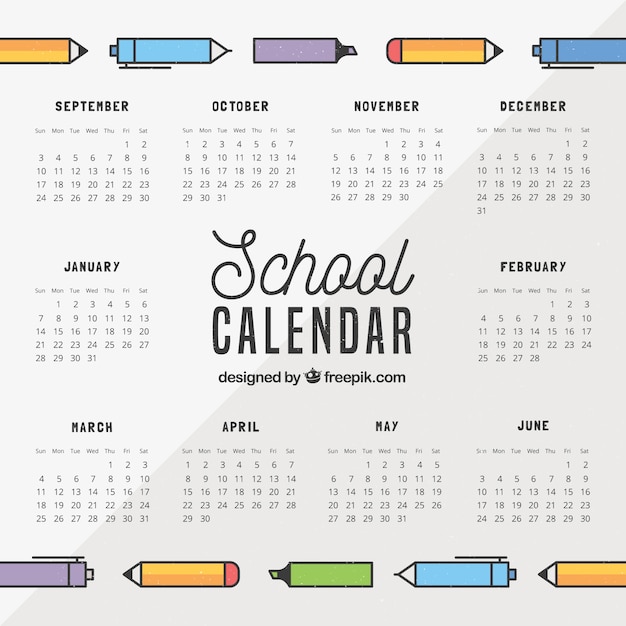 Free: School calendar with pens and markers - nohat.cc