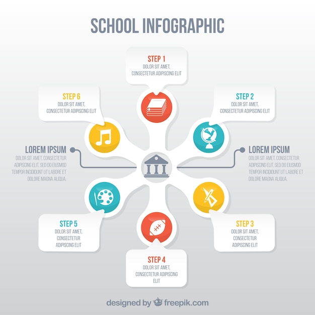 Free: School infographic with color details - nohat.cc
