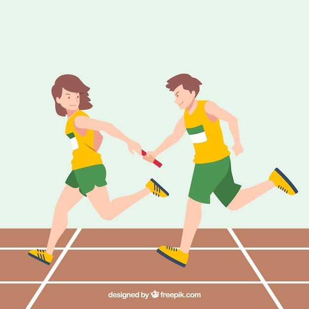 Free: Teamwok concept with relay race - nohat.cc