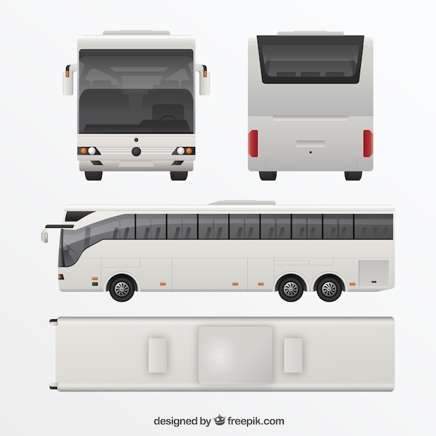 Free: White bus in different views - nohat.cc