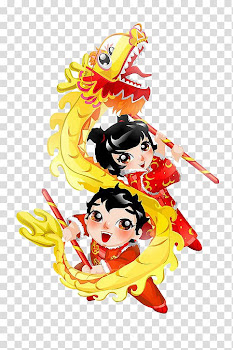 Free: Yellow Chinese dragon , Dragon dance Lion dance Chinese New Year ...