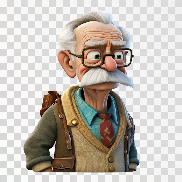 Free: 3D avatar of an old man PNG transparent - nohat.cc