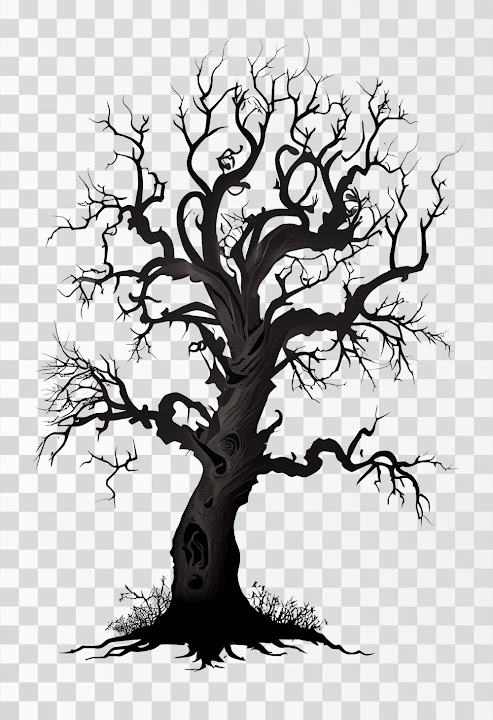 Free: Spooky Tree PNG transparent - Black and white - nohat.cc