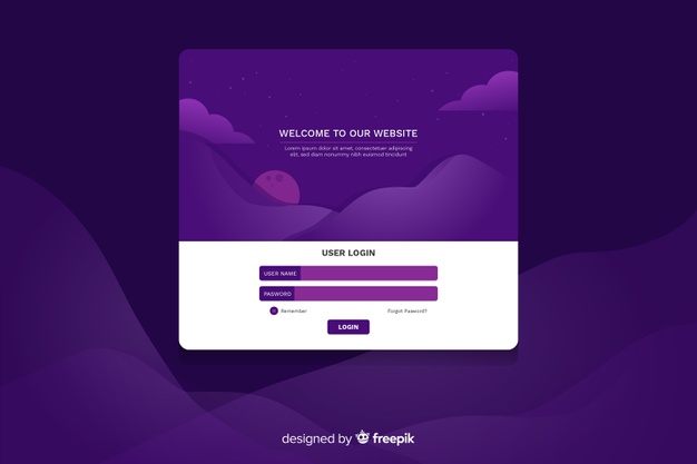 Free: Dark purple log in landing page with clouds Free Vector - nohat.cc