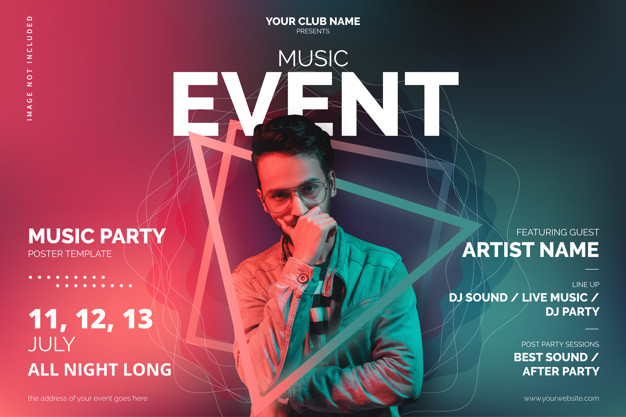 Free: Music event poster template with abstract shapes Free Vector ...
