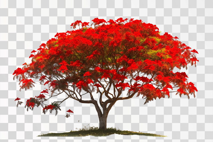 Free: Royal Poinciana tree with red flower in PNG transparent image ...