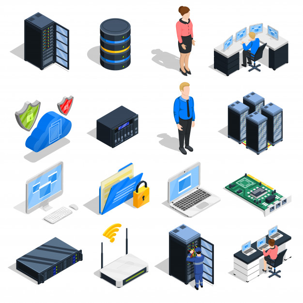Free: Datacenter elements icon set Free Vector - nohat.cc