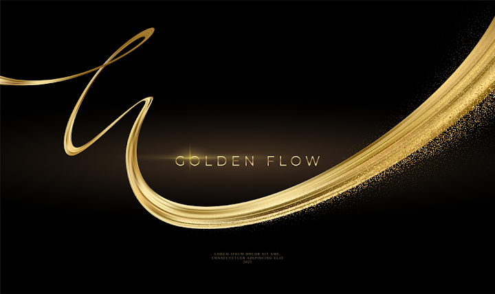 Free: Golden Flow Abstract Design - nohat.cc