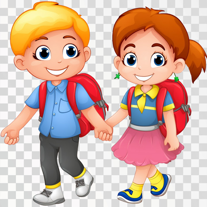 Free: Schoolmates Going School cartoon, PNG transparent background ...
