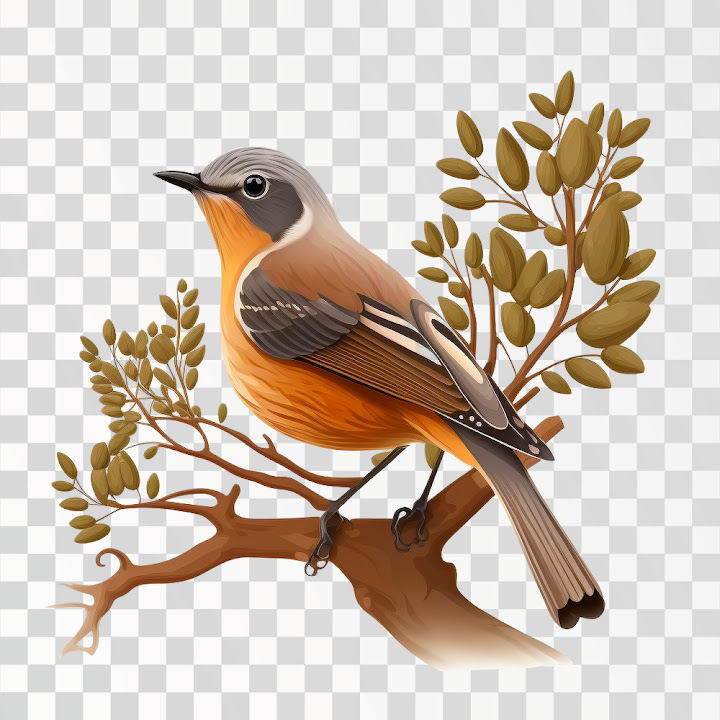 Free: Bird on tree PNG transparent - nohat.cc