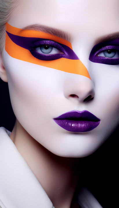 Free: A young woman's face with color blocking, A.I generated - nohat.cc