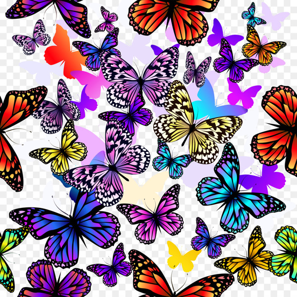 Free: Butterfly Euclidean vector Pattern - Colorful butterfly group ...