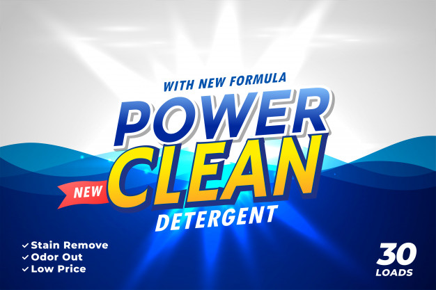 Free: Laundry detergent packaging for power clean Free Vector - nohat.cc