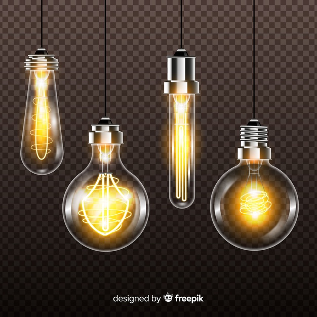 Free: Realistic light bulbs on transparent background Free Vector ...