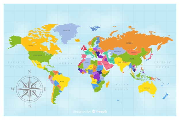 Free: Artistic political world map design Free Vector - nohat.cc