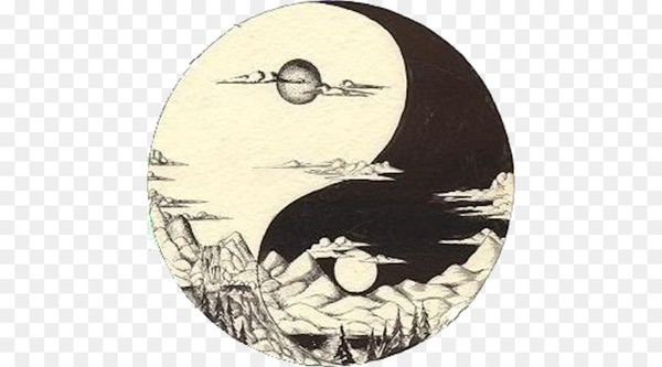 Free: Yin and yang Moon Drawing Light Tattoo - zen - nohat.cc
