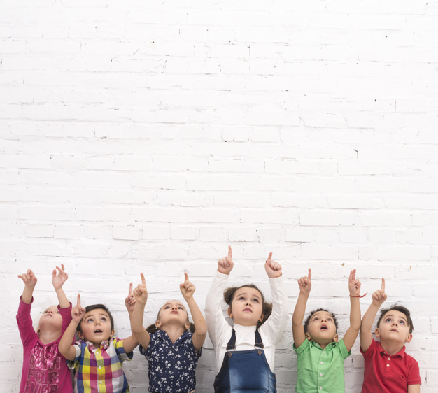 Free: Group of children pointing - nohat.cc